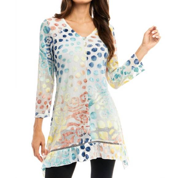 Adore | Tops | New Adore Animal Print Burnout Tunic In Multi Colored | Poshmark